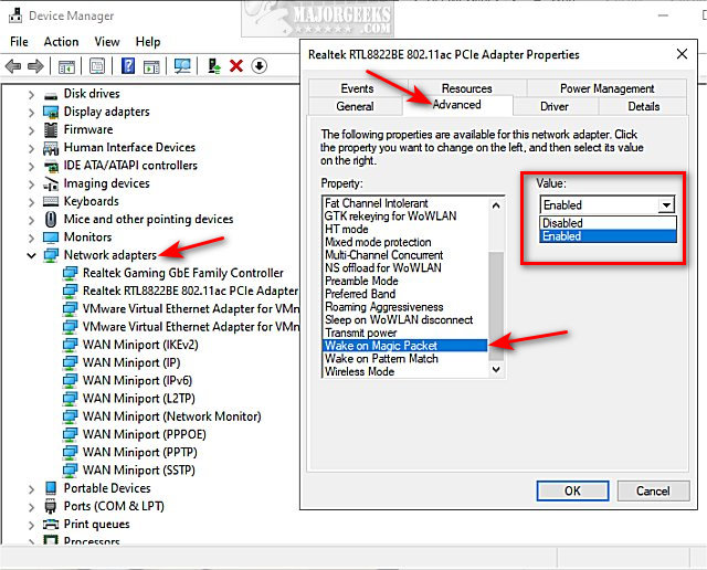 How to Enable or Disable Wake on LAN in Windows 10 & 11 - MajorGeeks