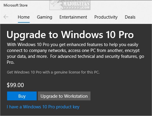 How to Upgrade Windows 10 Home to Windows 10 Professional - MajorGeeks