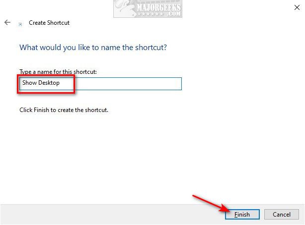 How to Create a Show Desktop Shortcut in Windows 10 & 11 - MajorGeeks