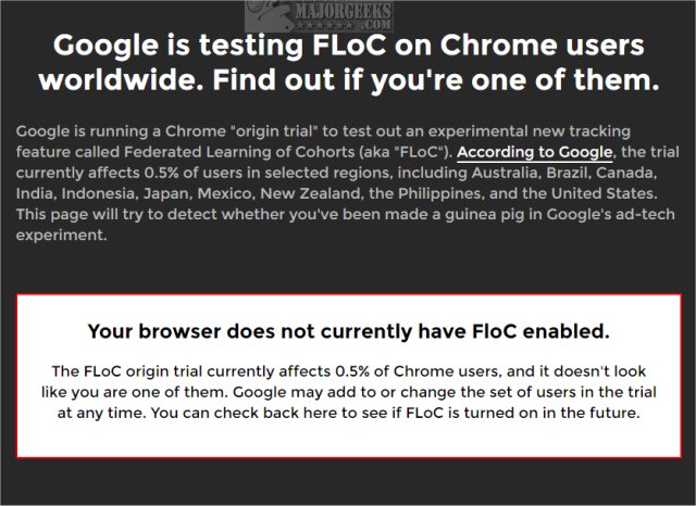 Is FloC enabled and How to Opt-Out in Google Chrome - MajorGeeks
