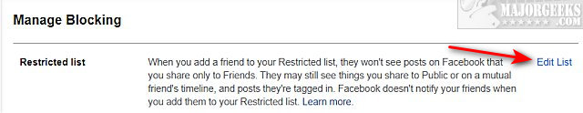 How to Restrict Someone From Seeing Your Posts on Facebook - MajorGeeks