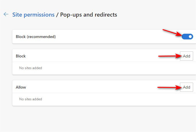 How to Block or Allow Pop-ups In Microsoft Edge - MajorGeeks