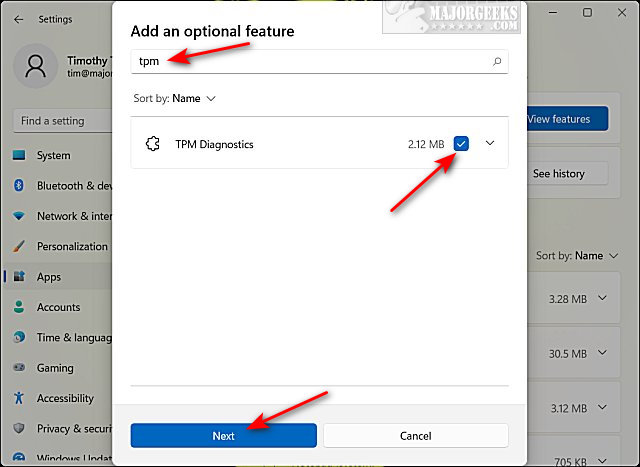 How to Install or Uninstall TPM Diagnostics in Windows 11 - MajorGeeks