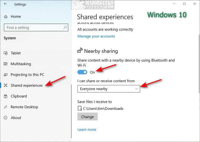 How to Share Files Wirelessly in Windows 10 & 11 - MajorGeeks