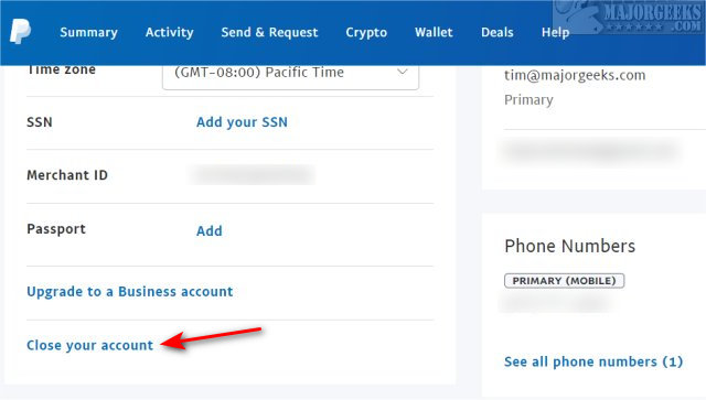 How to Delete Your PayPal Account - MajorGeeks