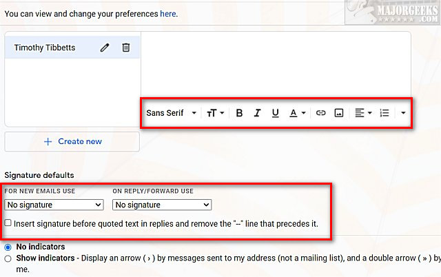 How to Create a Signature in Gmail - MajorGeeks