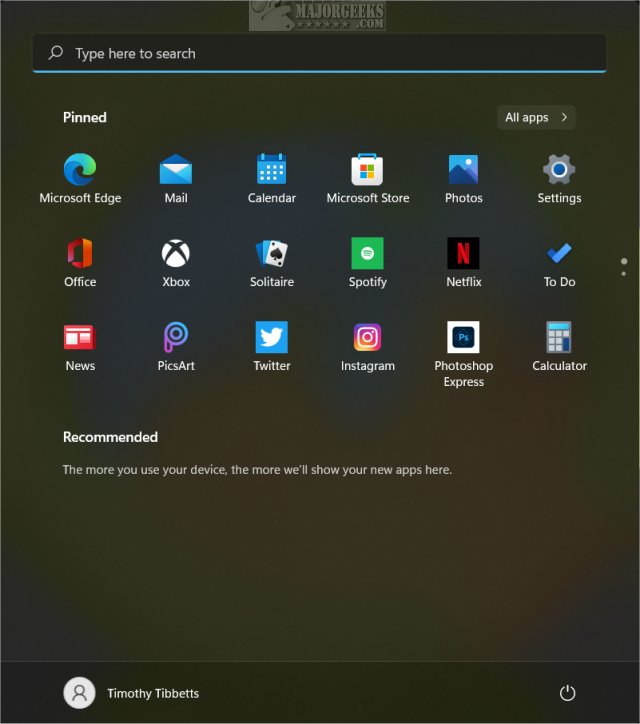 How to Hide Recommended From the Start Menu in Windows 11 - MajorGeeks