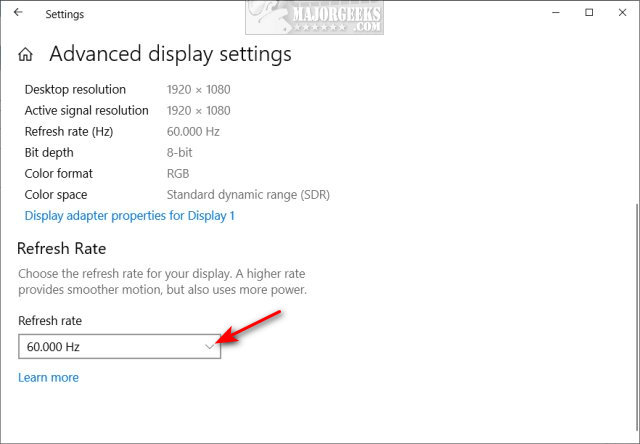 How to Change Dynamic Refresh Rate (DDR) in Windows 10 & 11 - MajorGeeks