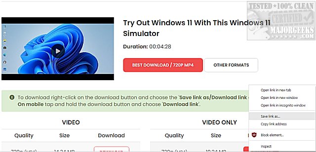 6 Websites to Download Videos Without Software - MajorGeeks