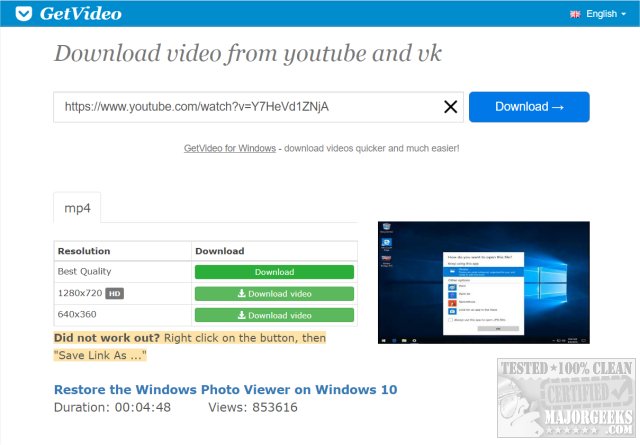 6 Websites to Download Videos Without Software - MajorGeeks