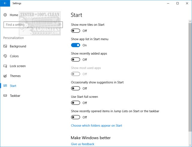 How to Customize the Windows 10 Start Menu - MajorGeeks