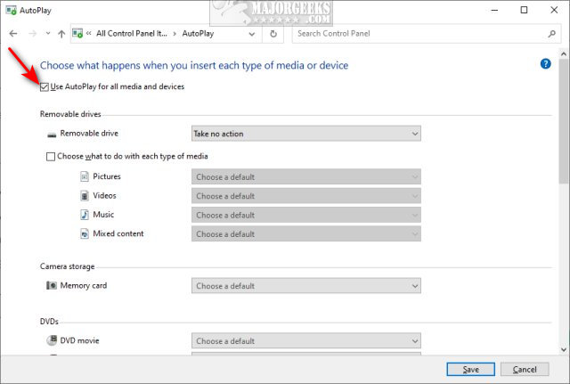 How to Turn AutoPlay On or Off in Windows 10 & 11 - MajorGeeks