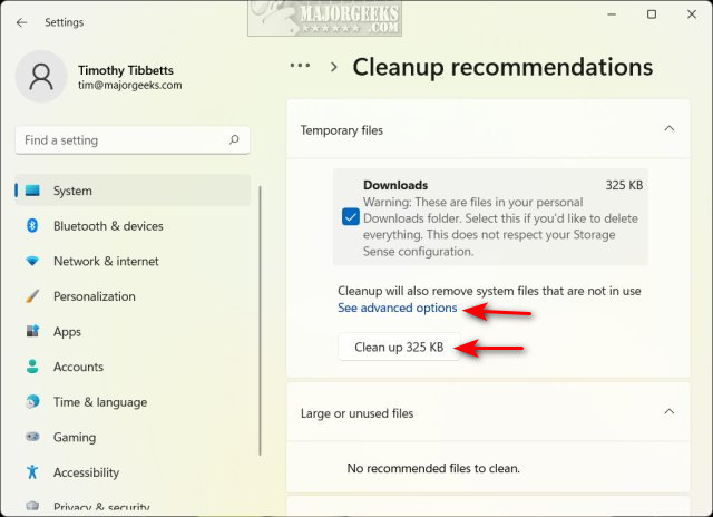 How to Use Cleanup Recommendations in Windows 11 - MajorGeeks