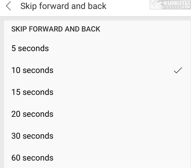 How to Change YouTube Double-Tap to Skip Time - MajorGeeks