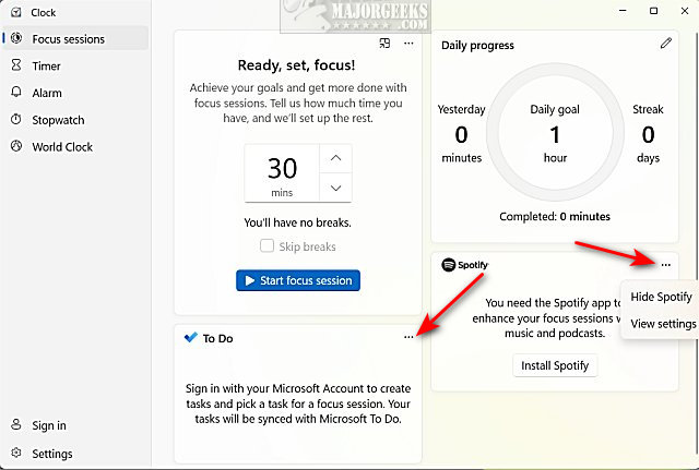How to Get More Done With Focus Sessions in Windows 11 - MajorGeeks