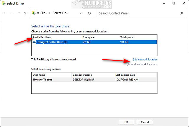 How to Setup File History in Windows 10 & 11 - MajorGeeks