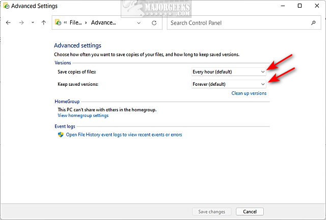 How to Setup File History in Windows 10 & 11 - MajorGeeks