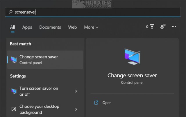 How to Use Screensavers in Windows 11 - MajorGeeks