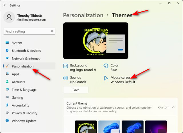 How to Change the Default Mouse Cursor in Windows 11 - MajorGeeks