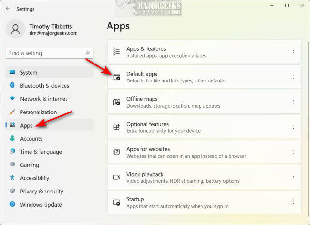 How to Change The Default Web Browser in Windows 11 - MajorGeeks