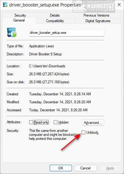 How to Unblock Blocked Files Downloaded From the Internet - MajorGeeks