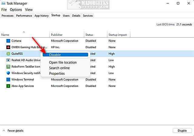 How to Disable or Enable Startup Apps in Windows 11 - MajorGeeks