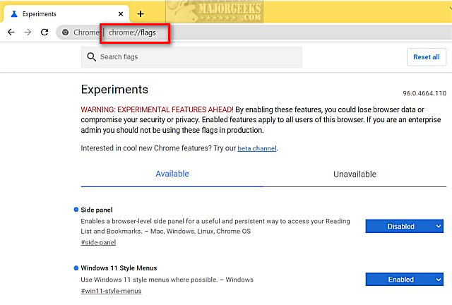 How to Enable and Use Google Chrome Flags - MajorGeeks