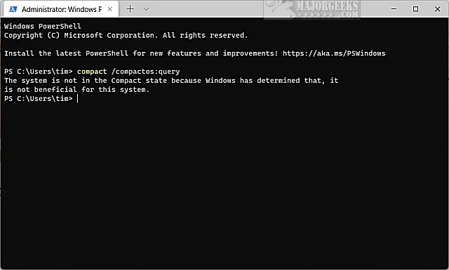 How to Enable or Disable Compact OS in Windows 10 & 11 - MajorGeeks