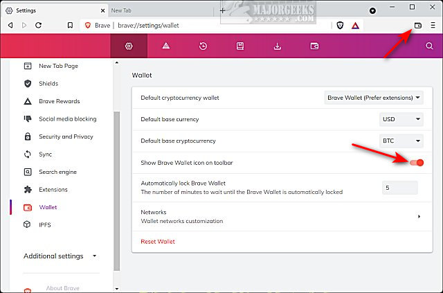 How to Enable or Disable Brave Rewards (BAT) in Brave Browser - MajorGeeks