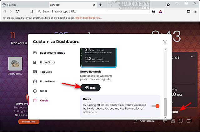 How to Enable or Disable Brave Rewards (BAT) in Brave Browser - MajorGeeks