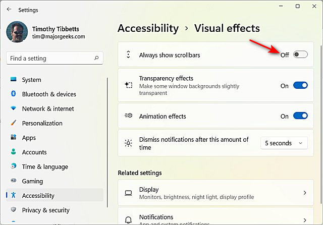 How to Turn Always Show Scrollbars On or Off in Windows 10 & 11 ...