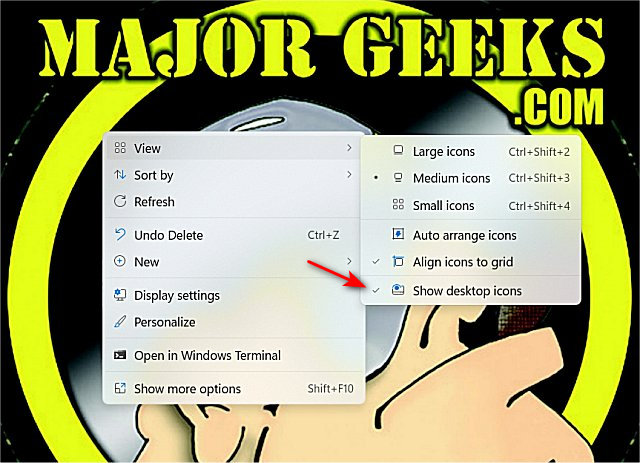 How to Show or Hide Desktop Icons in Windows 10 & 11 - MajorGeeks