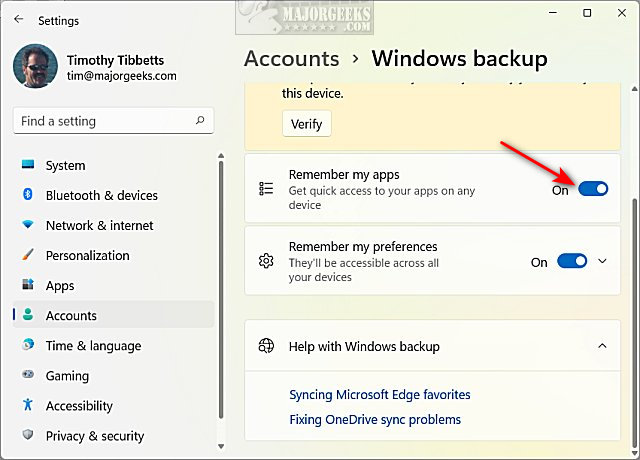 How to Disable or Enable Remember My Apps in Windows 11 - MajorGeeks