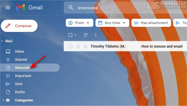 How to Snooze an Email in Gmail - MajorGeeks