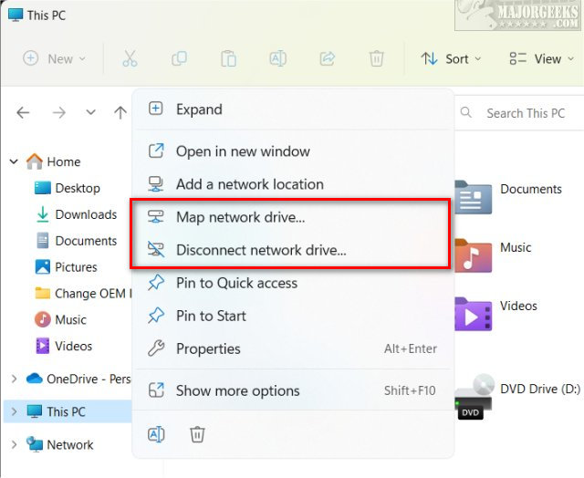 How to Remove 'Map Network Drive' and 'Disconnect Network Drive ...