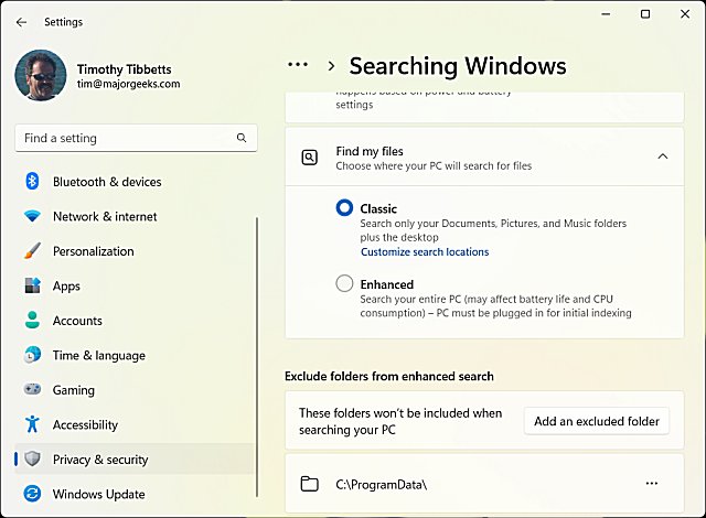How to Customize Windows Search in Windows 10 & 11 - MajorGeeks
