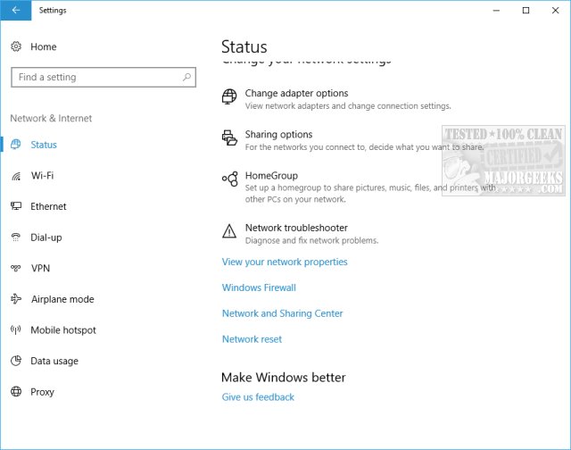 How to See Your Network Adapter Speed in Windows 10 - MajorGeeks