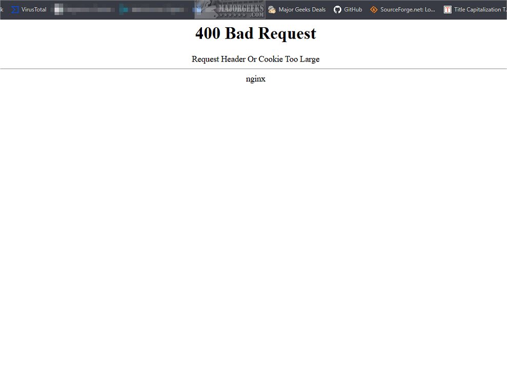 What is a '400 Bad Request - Request Header or Cookie Too Large' Error ...