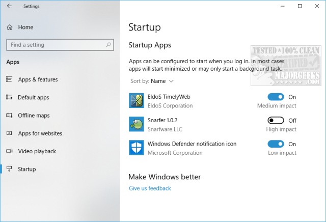 How to Manage Startup Apps in Settings on Windows 10 & 11 - MajorGeeks