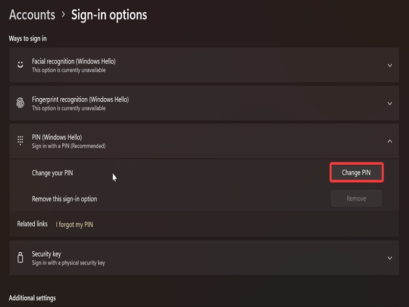 How To Add or Remove a PIN in Windows 11 - MajorGeeks