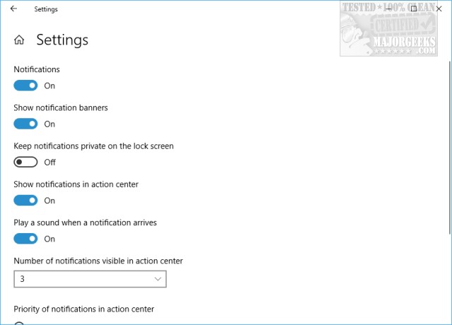 How To Disable or Enable Notifications on Windows 10 - MajorGeeks