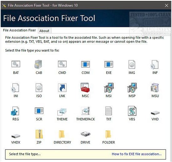 File Association Fixer Tool Makes Repairing Most File Association ...