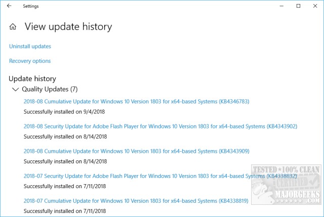 How to Uninstall Windows 10 Updates - MajorGeeks