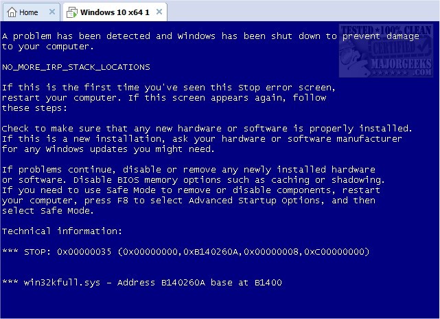 How-to Generate a Blue Screen of Death (BSOD) on Windows - MajorGeeks