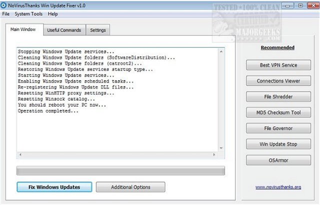 NoVirusThanks Win Update Fixer Can Correct Many Windows Update Errors ...