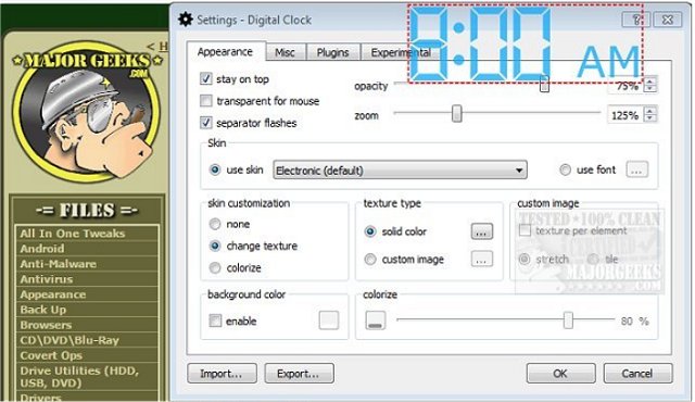 Digital Clock is a Customizable Desktop Time Piece - MajorGeeks
