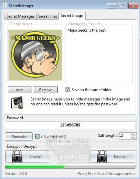 Easily Encrypt Message Text with SecretMessager - MajorGeeks