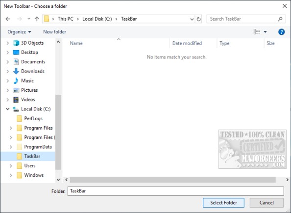 Click on the folder you created and then Select Folder . Now repeat the ...