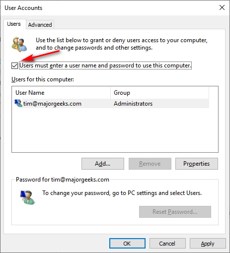 Click on Apply, OK, and reboot. Enter your password as you have been to ...