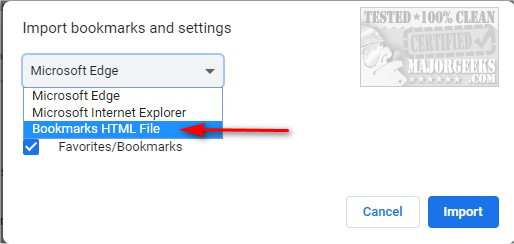 Browse to the HTML file you saved earlier and select it. On the next ...